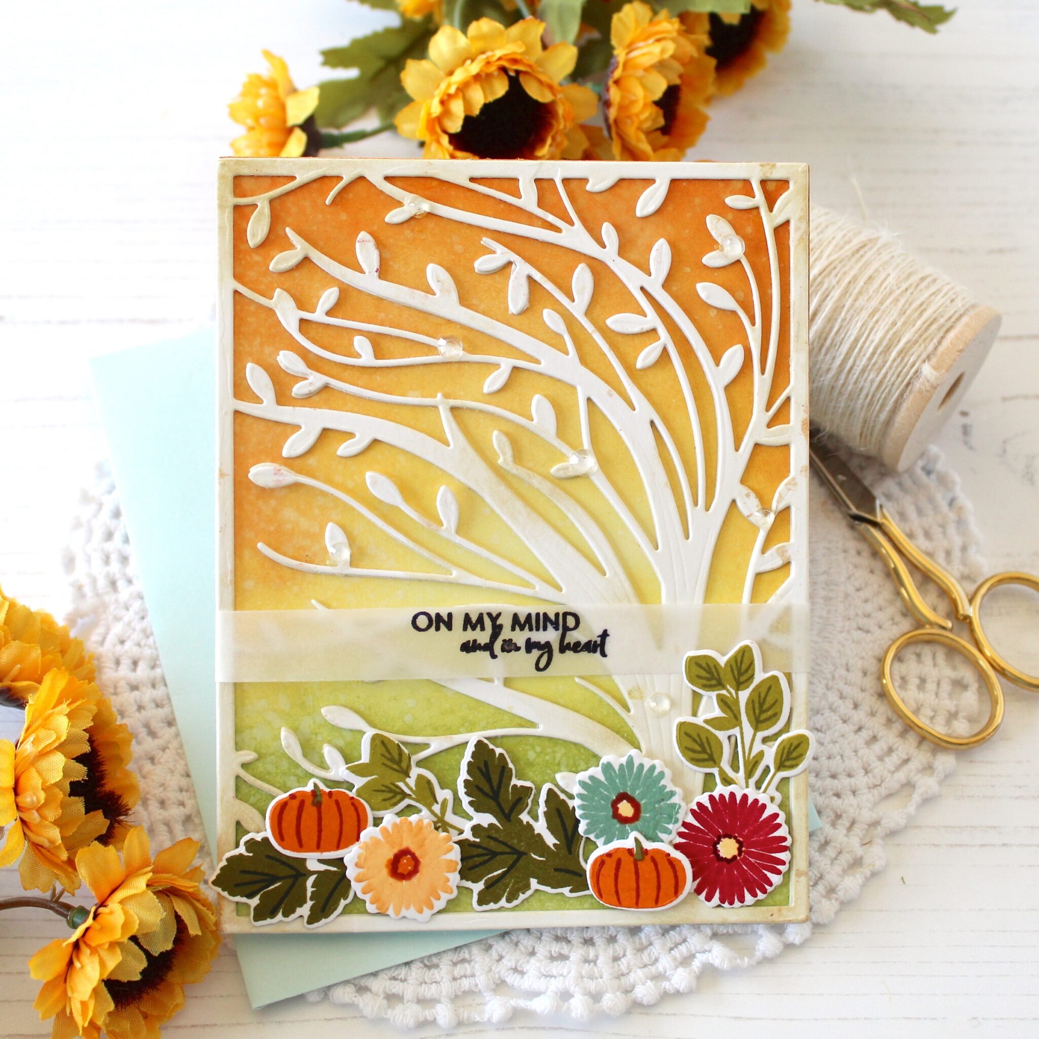 Eucalyptus Elegance + Wispy Tree + Just Sentiments: You’re on My Mind