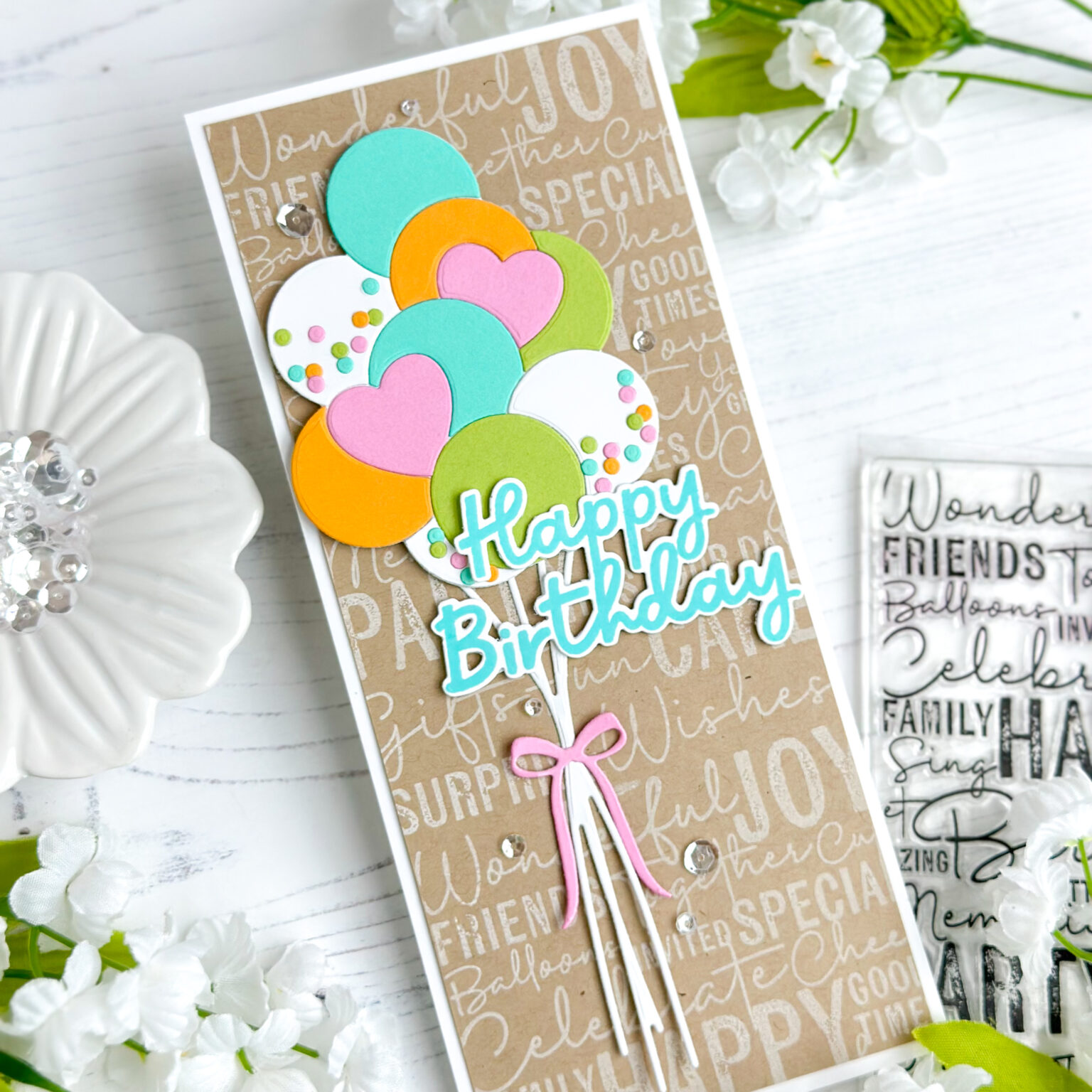 Balloon Bouquet + Birthday Wishes Background