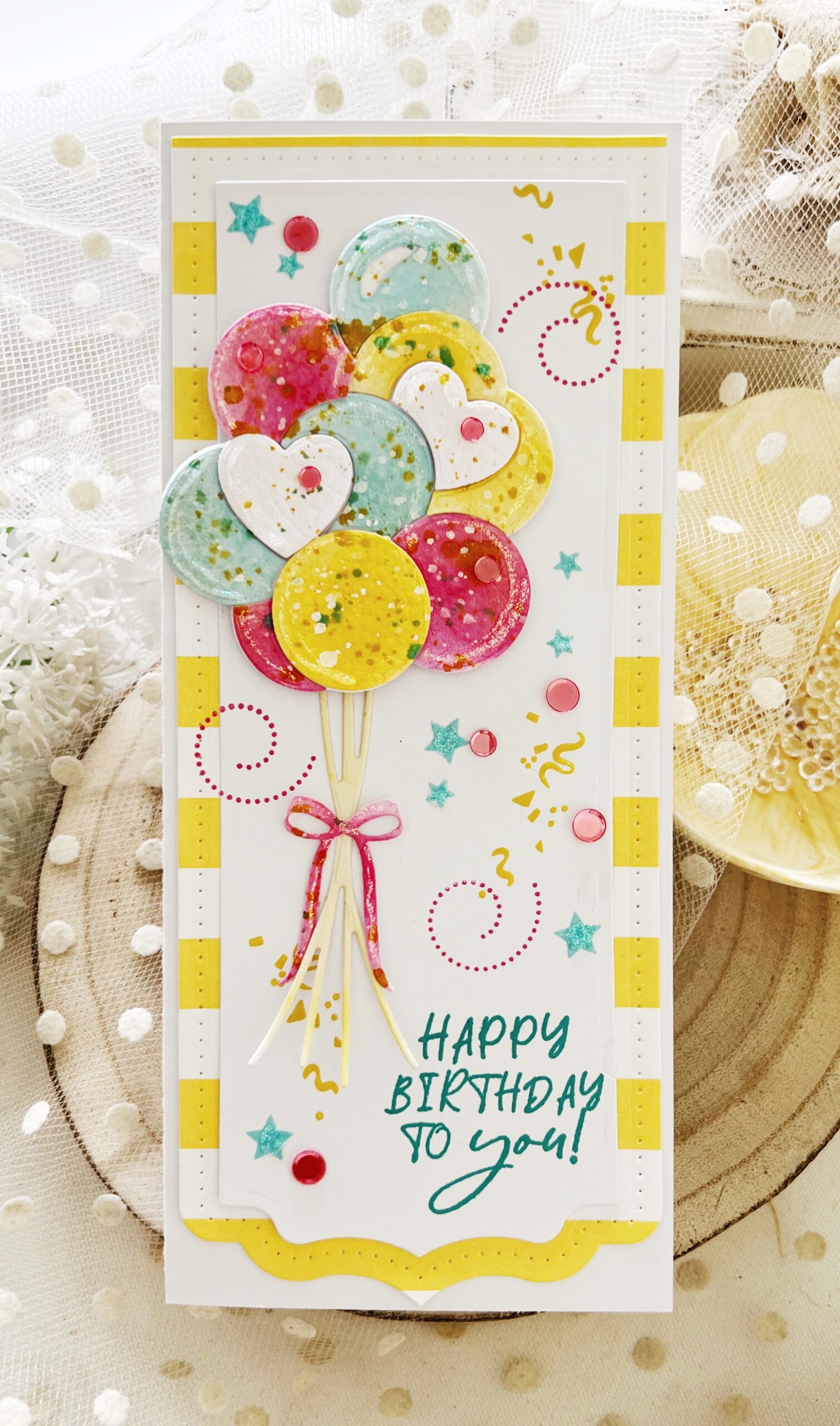 Balloon Bouquet + Birthday Wishes Background