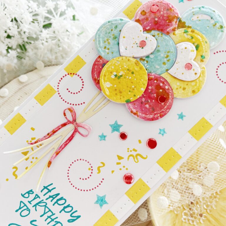 Balloon Bouquet + Birthday Wishes Background