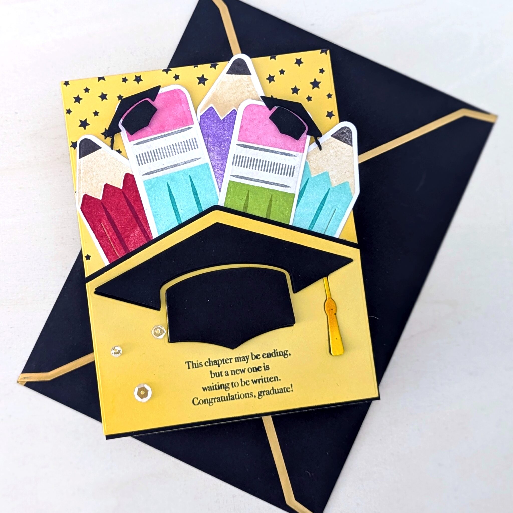 Elegant Edges: Graduation dies + Reflections Numbers 6 stamps and dies