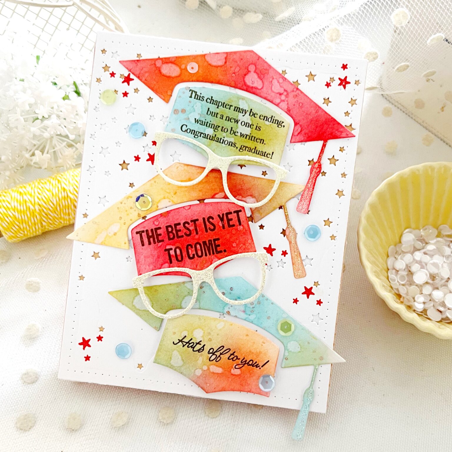 Elegant Edges: Graduation dies + Reflections Numbers 6 stamps and dies