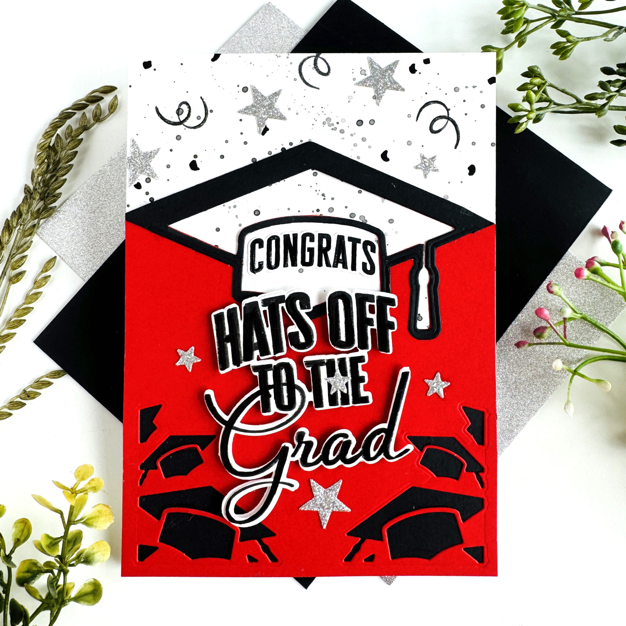 Elegant Edges: Graduation dies + Reflections Numbers 6 stamps and dies