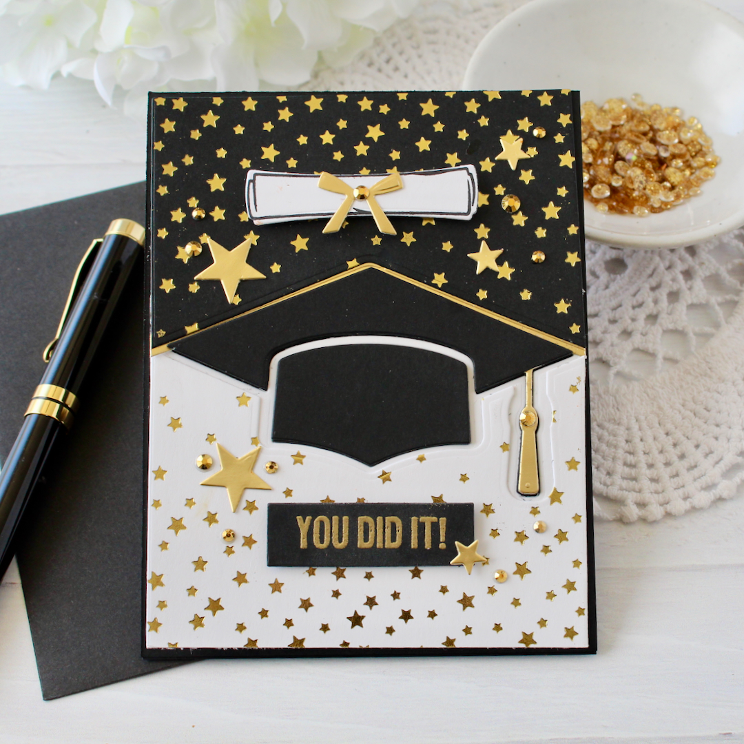 Elegant Edges: Graduation dies + Reflections Numbers 6 stamps and dies