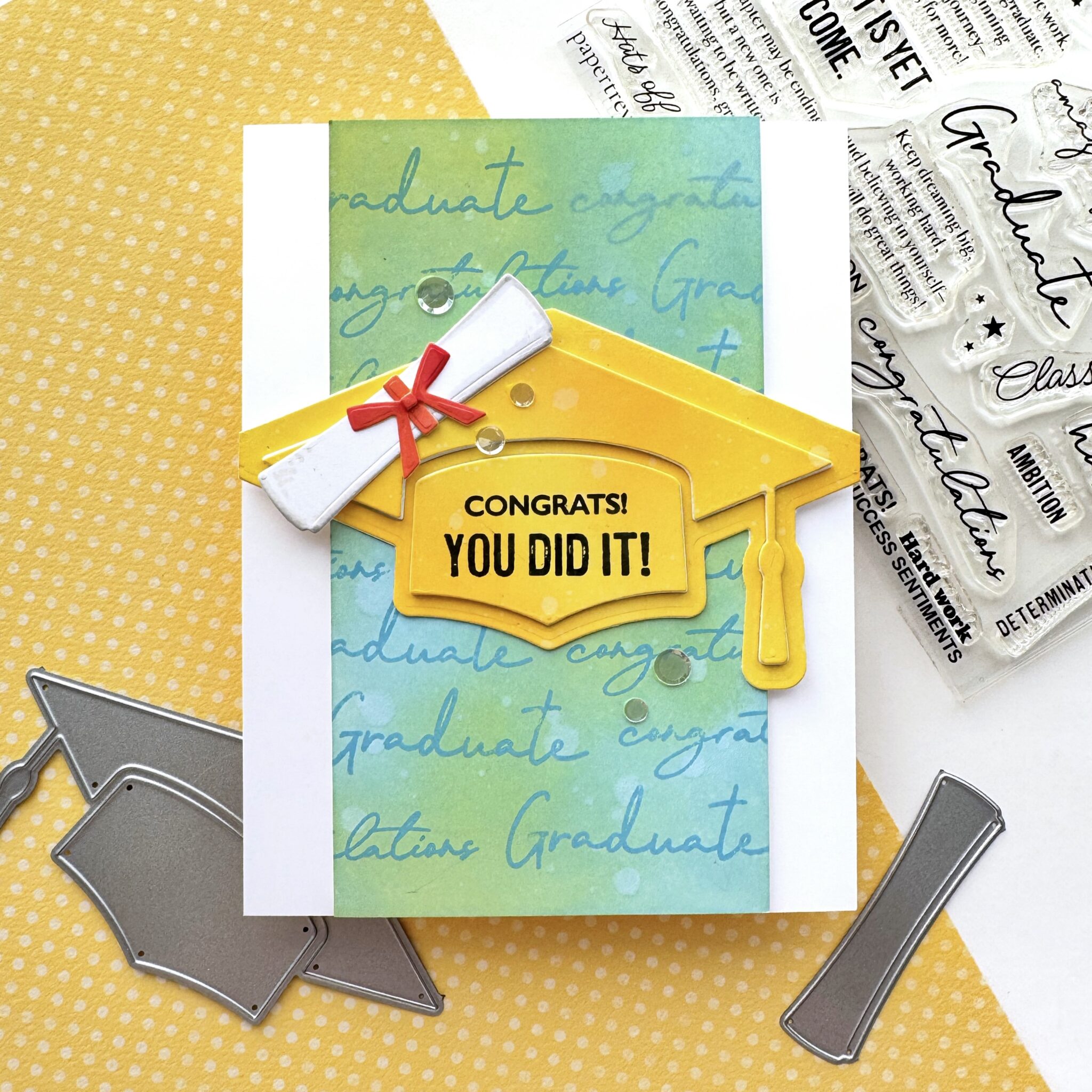 Elegant Edges: Graduation dies + Reflections Numbers 6 stamps and dies