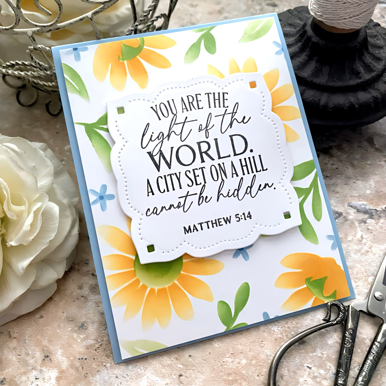 Reflections: Matthew 5 stamps and dies + Cornered: Jean Pocket dies + Jean Pocket Embellishment ...
