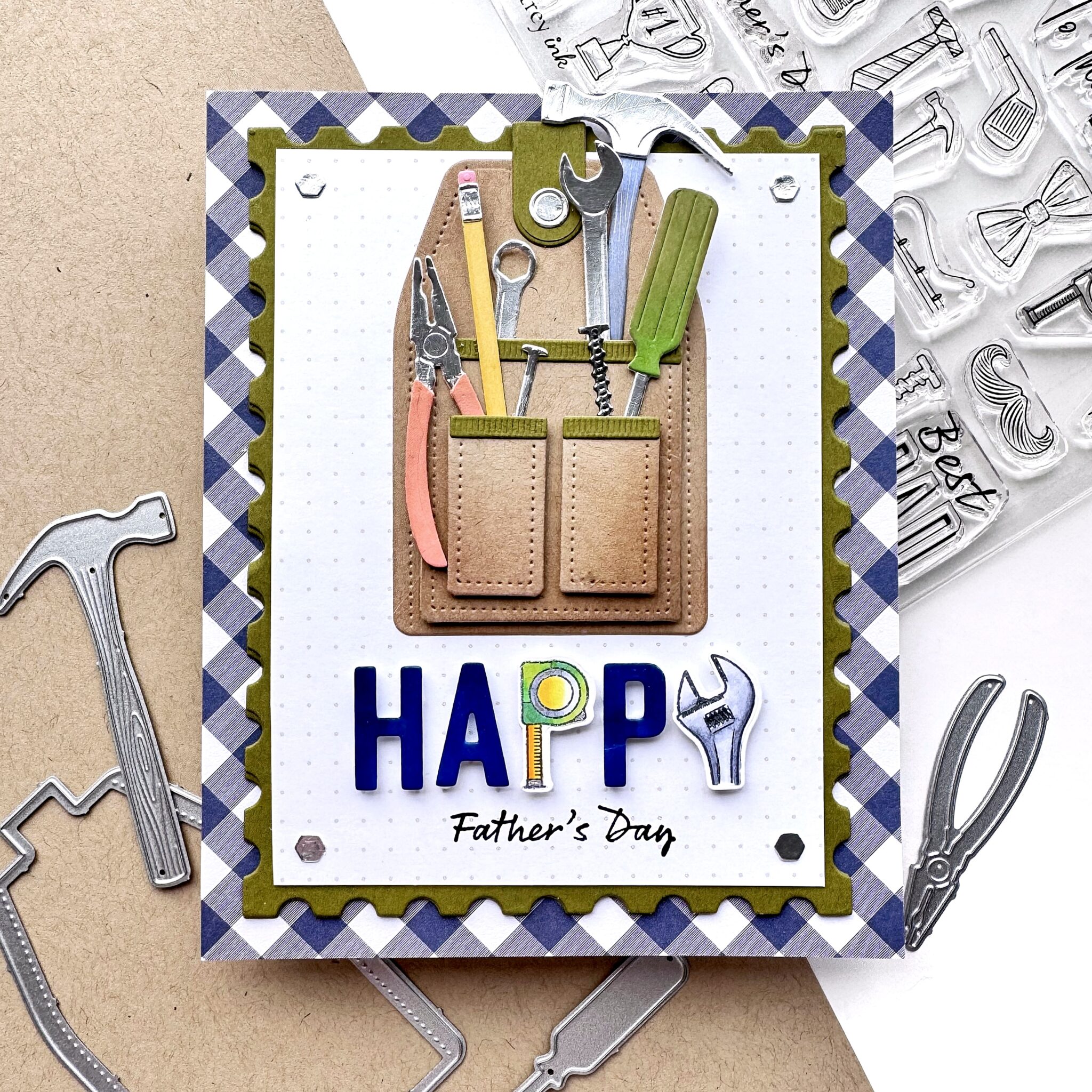Best Dad stamps and dies + Tool Pouch dies + This is Big Sentiments ...