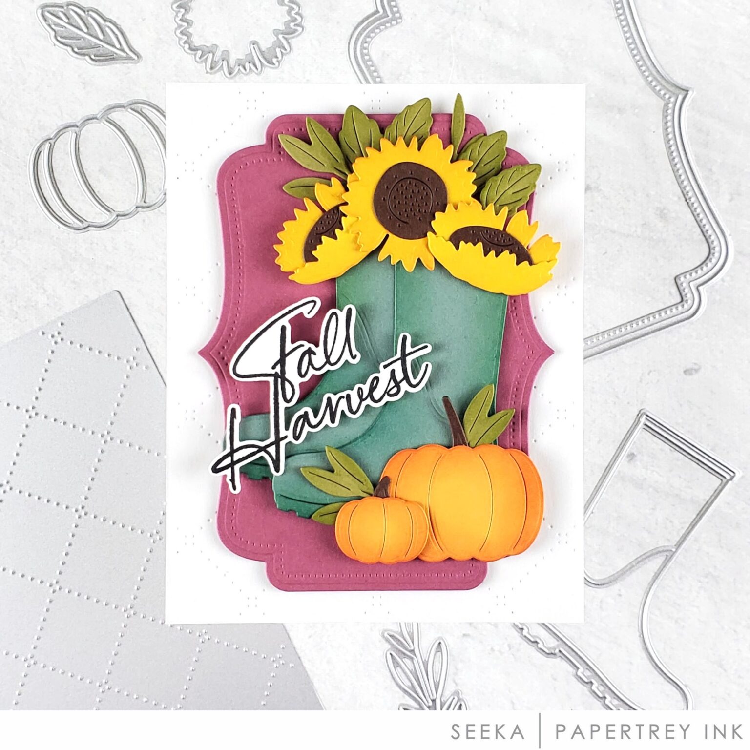 Into the Blooms: Fall Boot Dies+ Love to Layer: Elegant Points Dies + Elegant Edges: Pumpkin ...